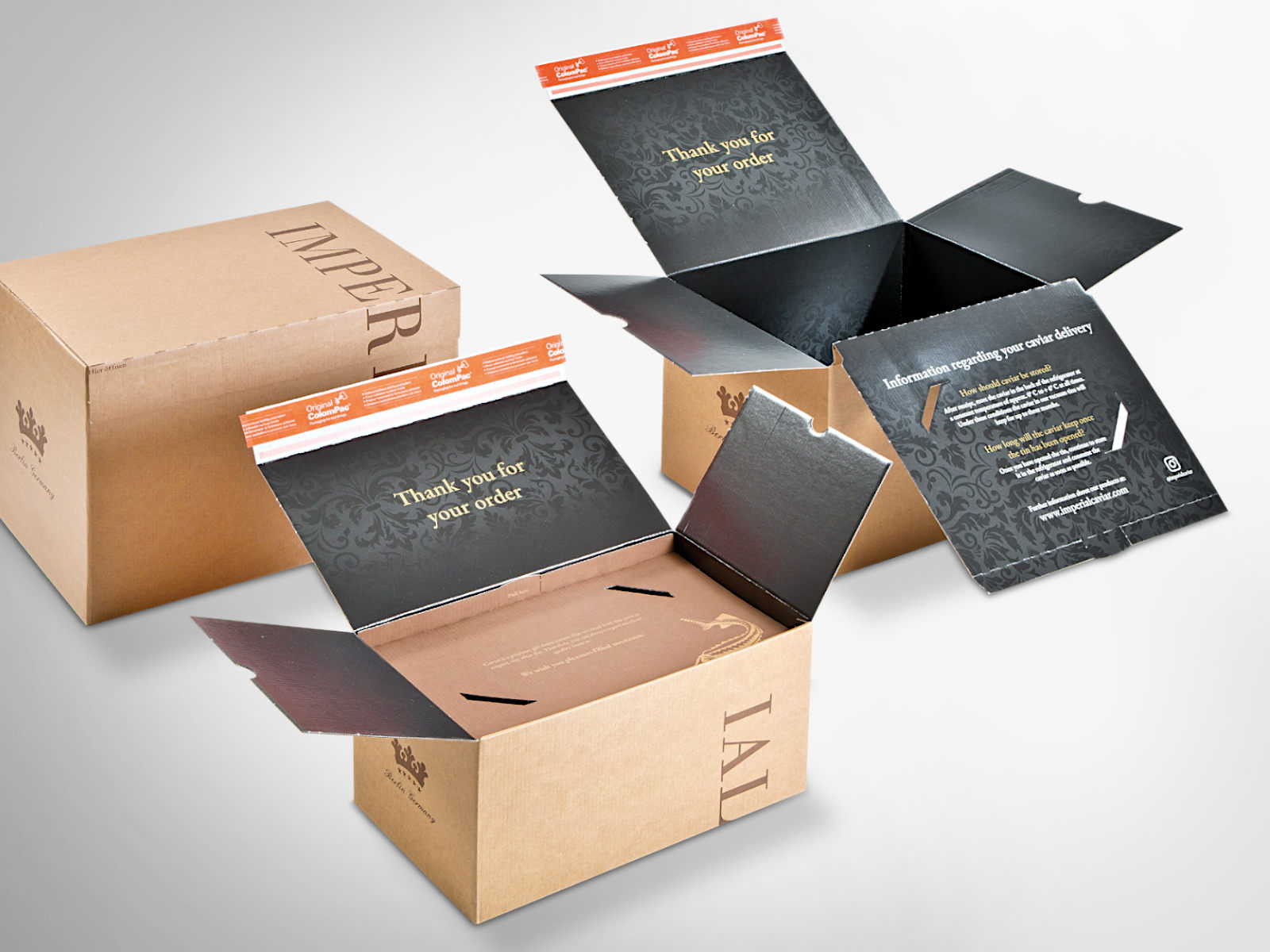 Noble shipping packaging for caviar - Dinkhauser Kartonagen